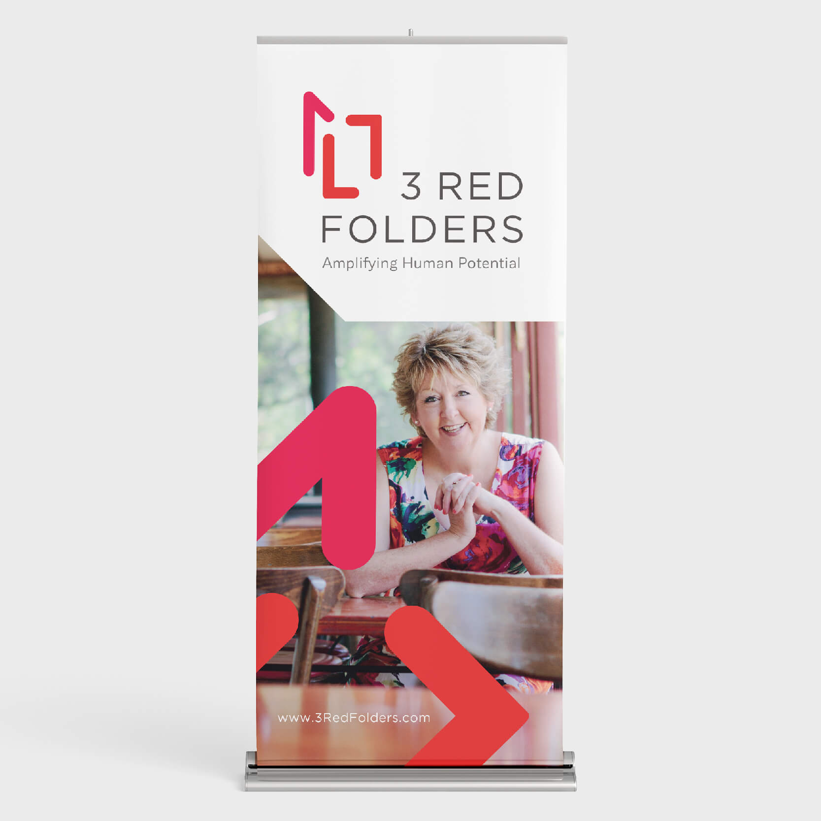 3 Red Folders—Pull-Up Banner - Blick Creative